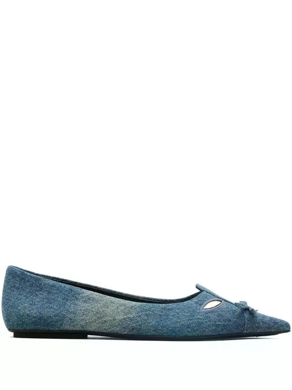 Marc Jacobs Denim Kat Ballerina Flats - Blue