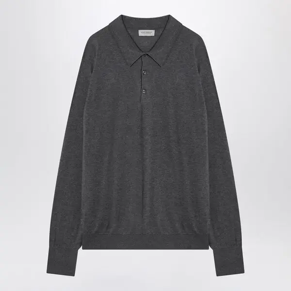 John Smedley Gray Finchley Polo In Cotton - Grey