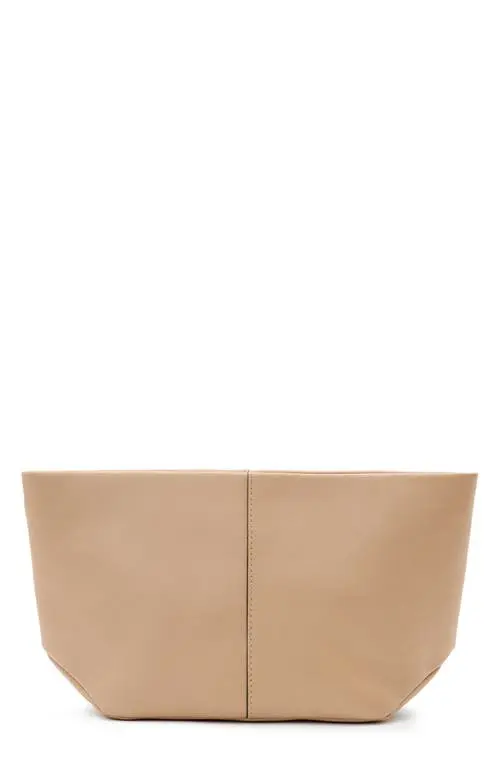 All Saints Hex Grained Leather Pouch - Mink Brown