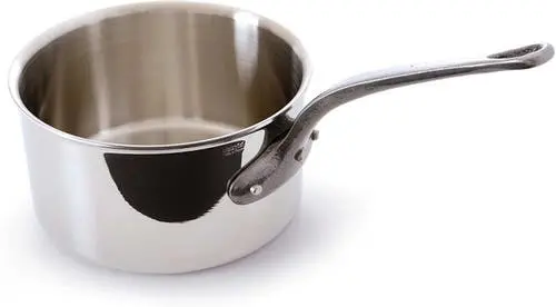 MAUVIEL M'cook Ci 0.9 Quart Stainless Steel Covered Saucepan W/cast Iron Handle