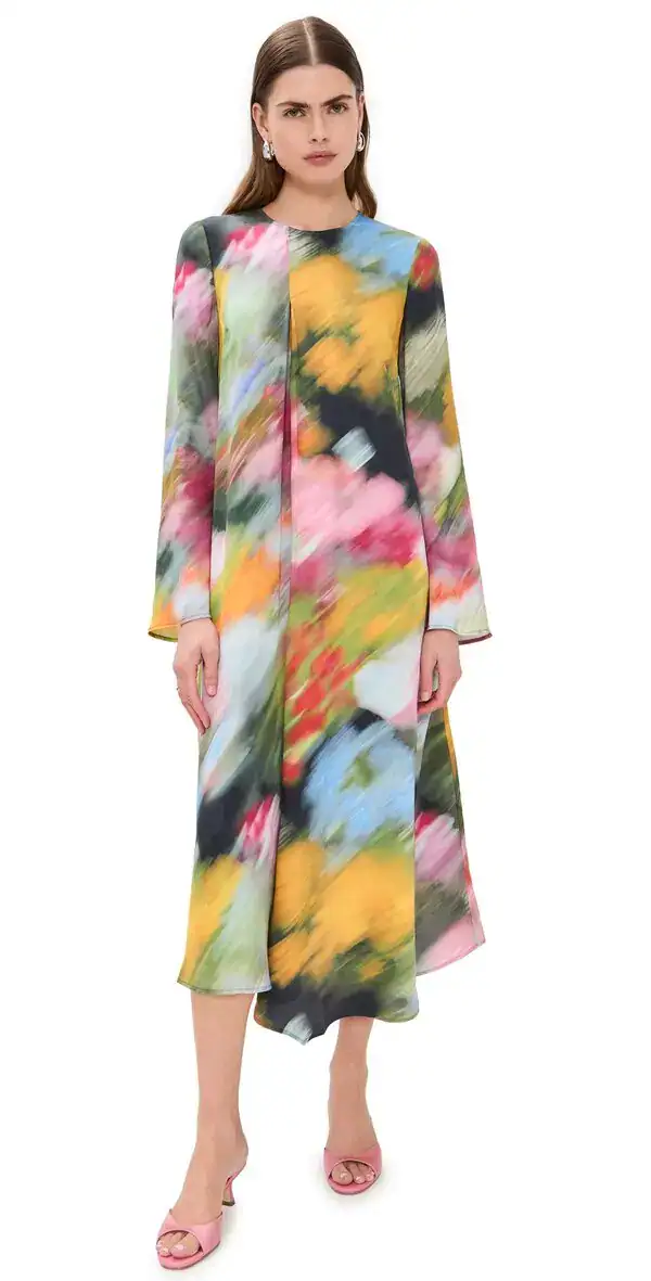 draped asymmetric midi dress The Andamane main image 0