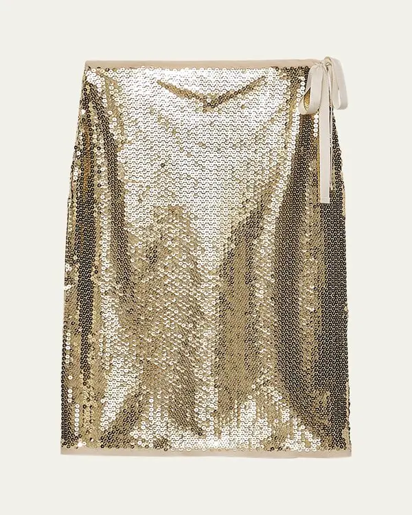 Prada Sequined Knee Length Skirt - Oro