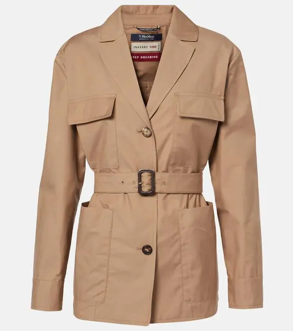 Max Mara Giulia Technical Cotton-blend Twill Jacket - Beige