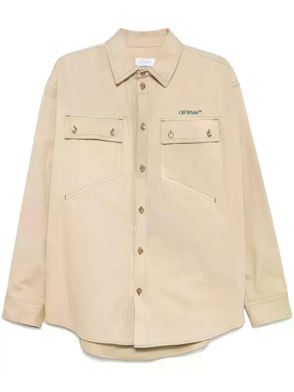 Off-White Stitch Cotgab Milit Overshir Creme Brule - 6157 Creme Brulee - Dark Storm