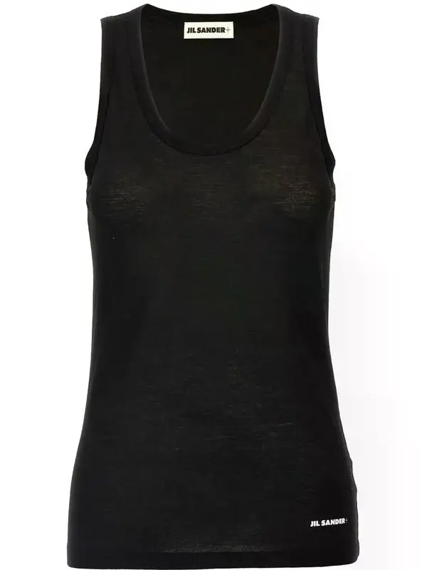 JIL SANDER Scoop-neck Tank Top - Black