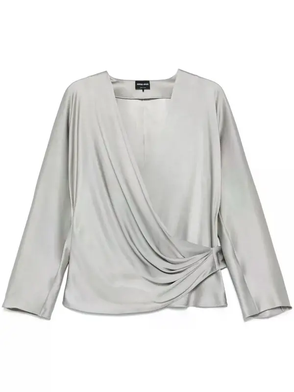 Giorgio Armani Silk Georgette Blouse - Grey