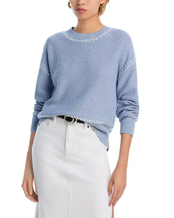 Aqua Whipstitch Crewneck Sweater