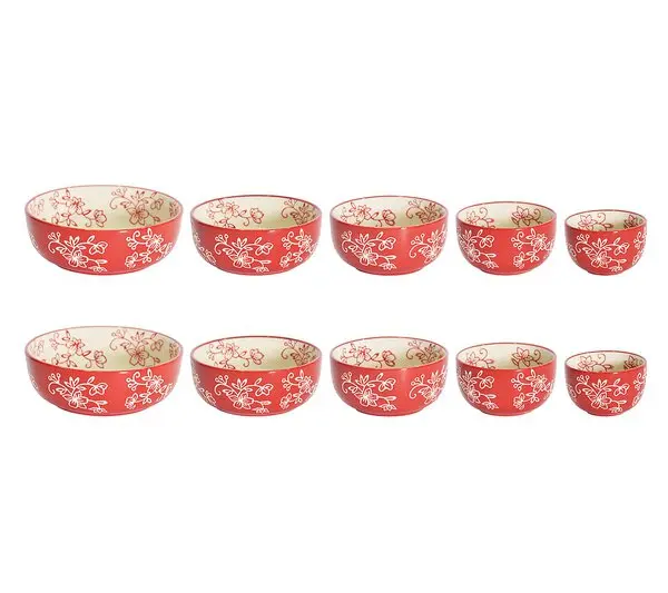 TEMP-TATIONS Set Of 10 Nesting Dip Bowls