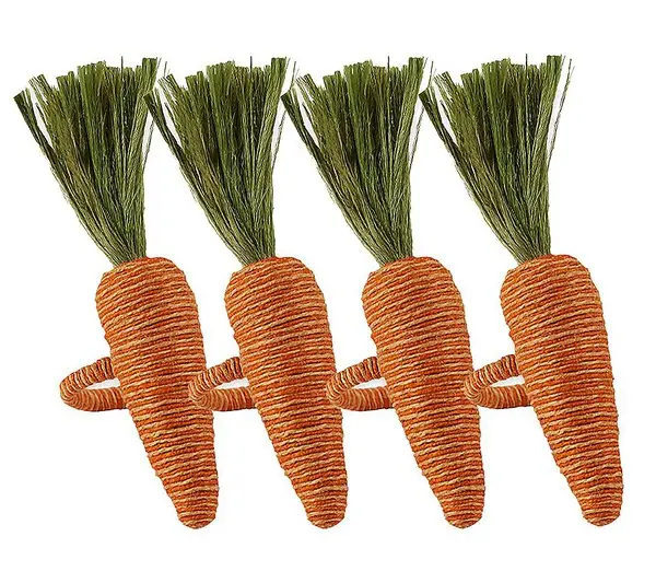 DESIGN IMPORTS Carrot Napkin Ring Set/4