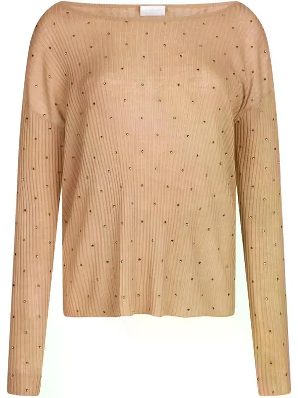Liu Jo Rhinestone Embellished Sweater