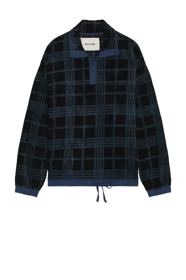 STORY MFG. Polite Pullover - Midnight Resist Check