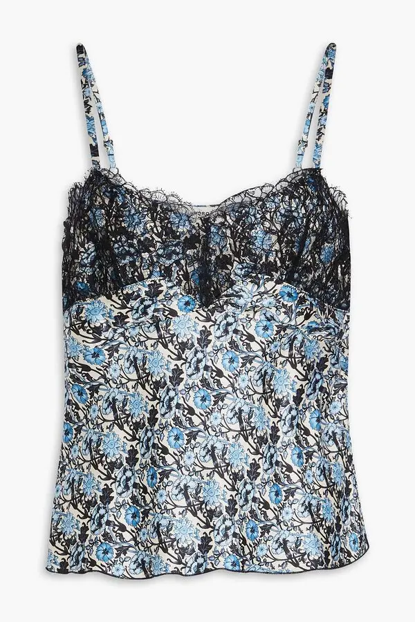 Sandro Floral-print Camisole - Light Blue