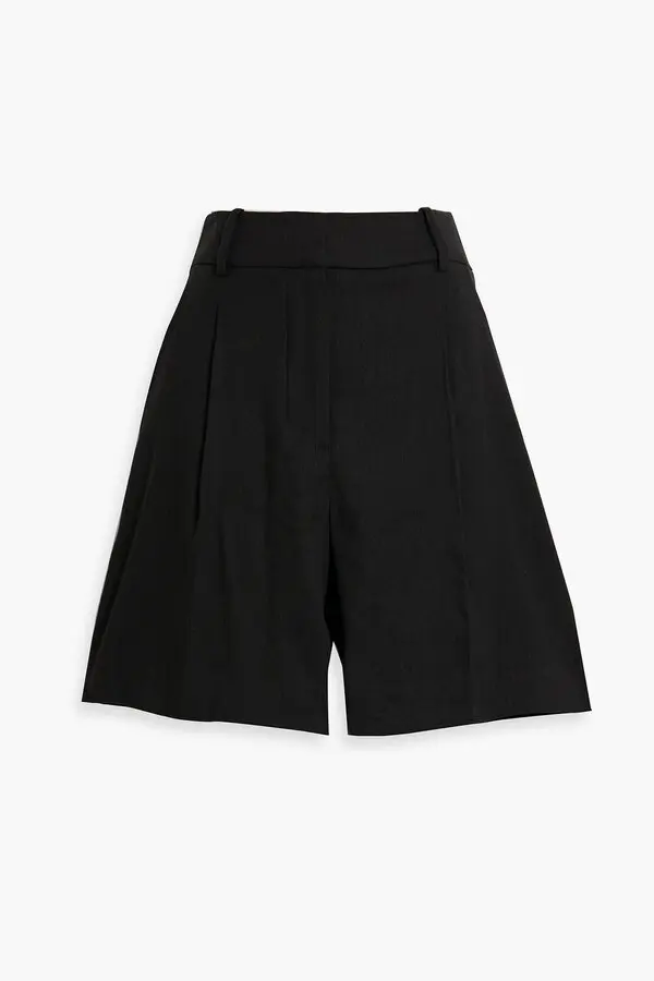 Veronica Beard Noemi Linen-blend Twill Shorts - Black