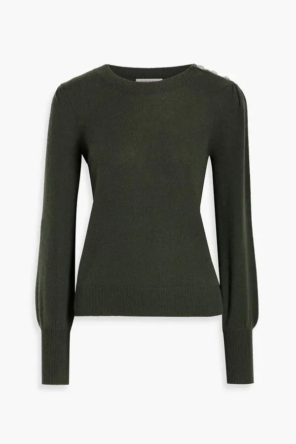Veronica Beard Nelia Cashmere Sweater - Army Green