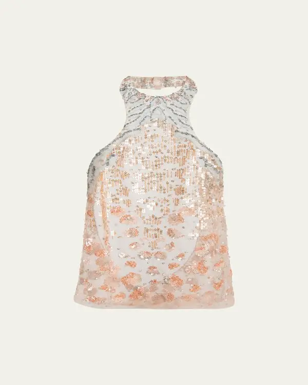 Giorgio Armani Halter Sequined Blouse - Multi