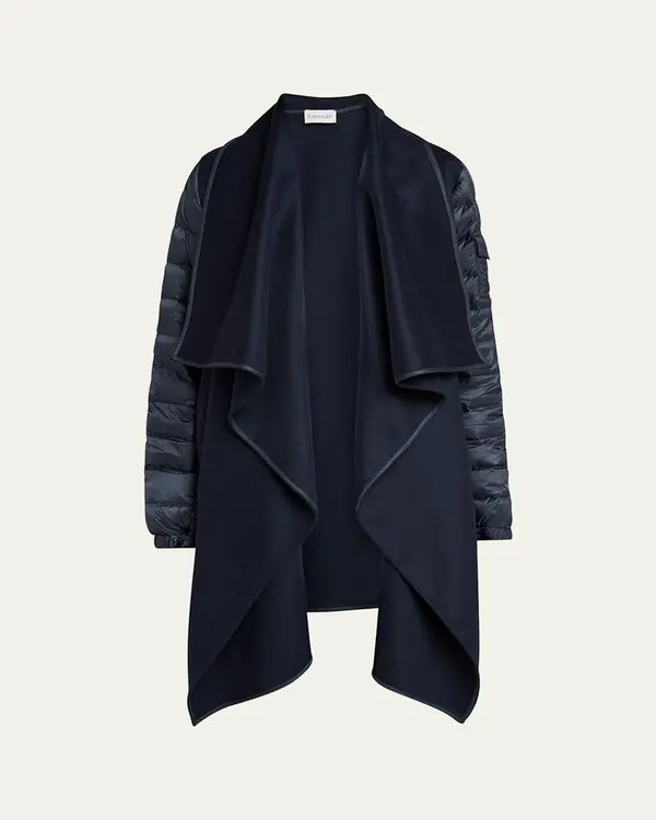 Moncler Wool-blend Down-filled Sleeve Cape