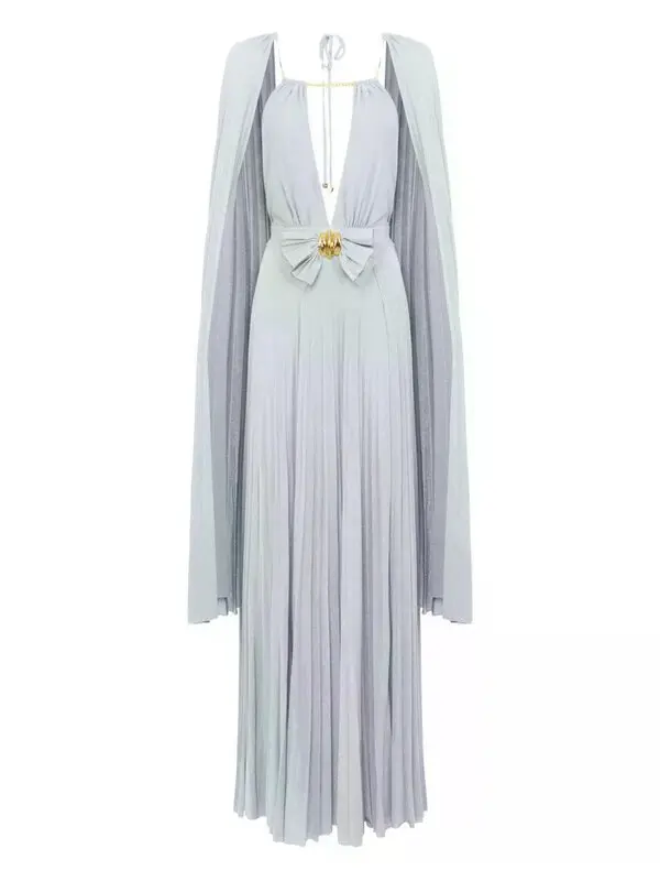 Elisabetta Franchi Cape-design Lurex Gown - Blue