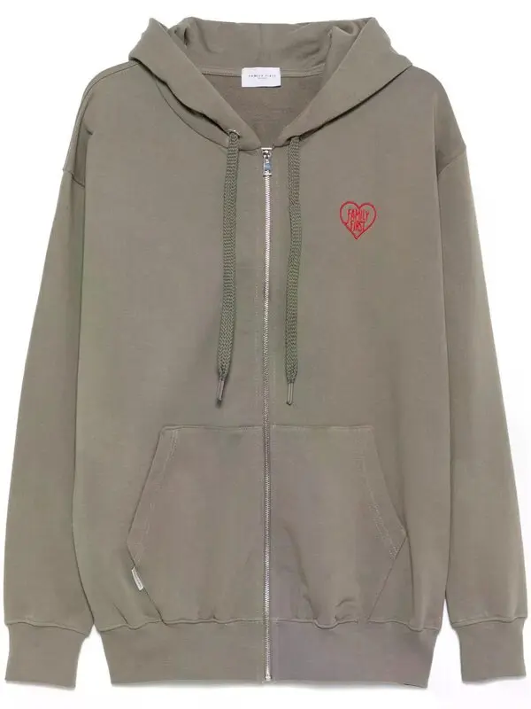 FAMILY FIRST Heart Zip-up Hoodie