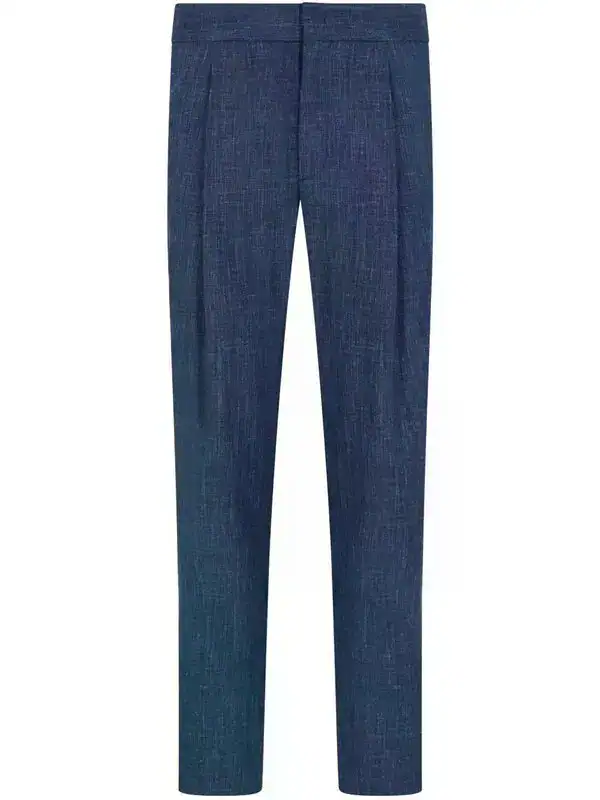 Giorgio Armani Straight-Leg Trousers - Blue | Editorialist