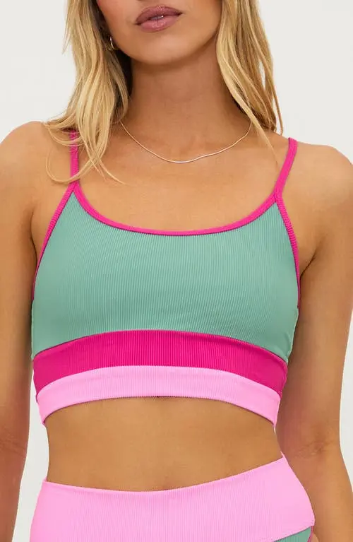 Beach Riot Eva Rib Colorblock Bikini Top - Sage Bloom Colorblock