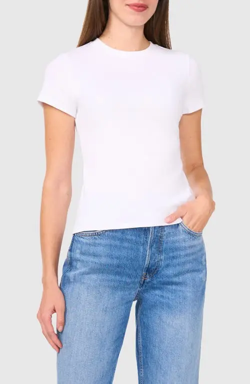 Halogen Rib Stretch Cotton T-shirt - Bright White