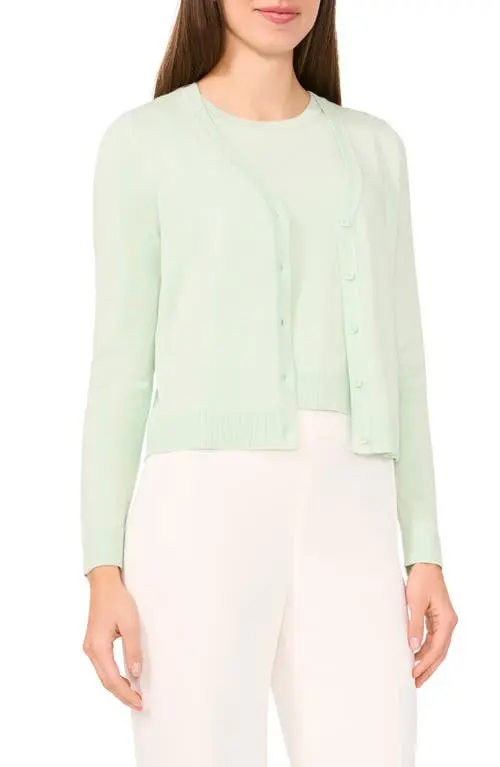 Halogen V-neck Cardigan - Mint Creme