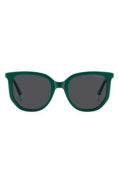 POLAROID 51mm Polarized Square Sunglasses - Green/ Grey Polar