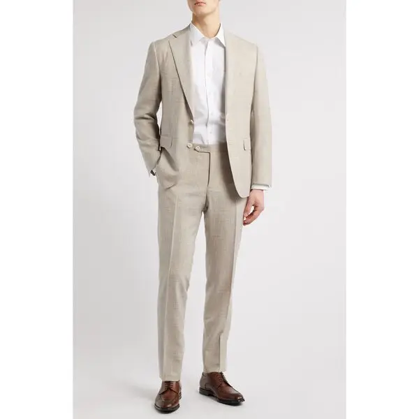 Canali Capri Trim Fit Slub Wool & Silk Blend Suit