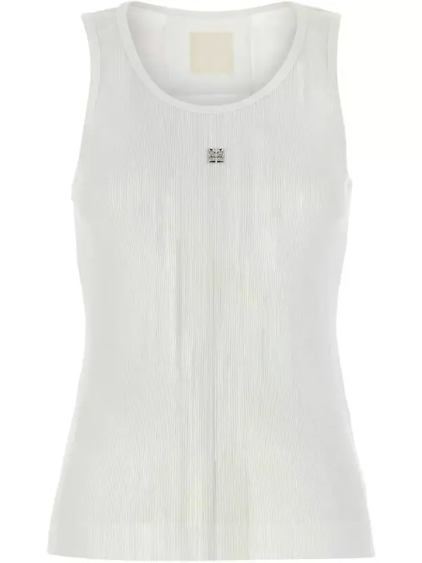 Givenchy Logo Plaque Tank Top - White