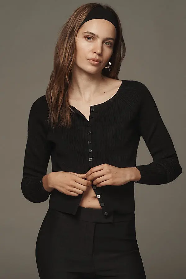 REFORMATION Meadow Cardigan Sweater - Black