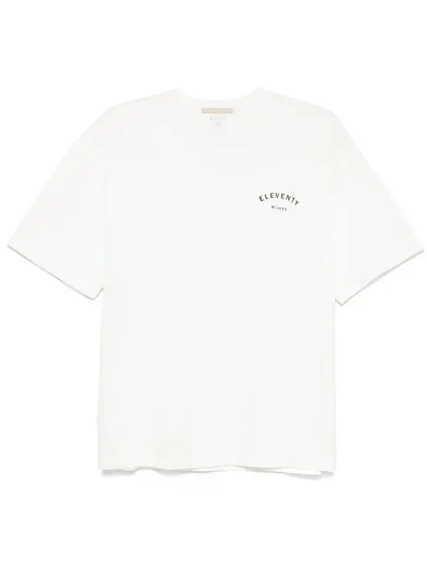 Eleventy Logo-print T-shirt - White