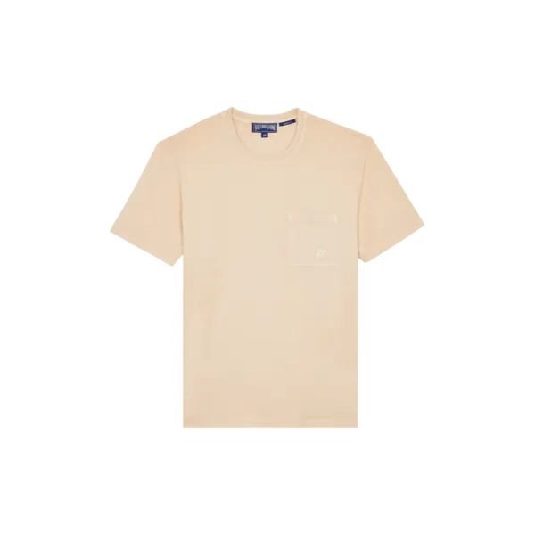 Vilebrequin Solid Organic Cotton Tshirt Natural Colors Tee Shirt Titan - Beige