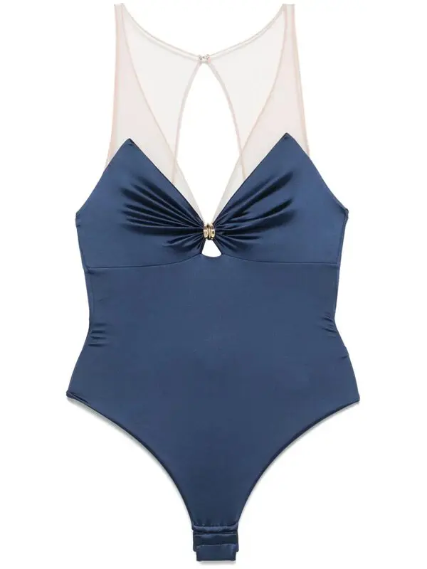 Elisabetta Franchi Tulle-straps Bodysuit - Oltremare