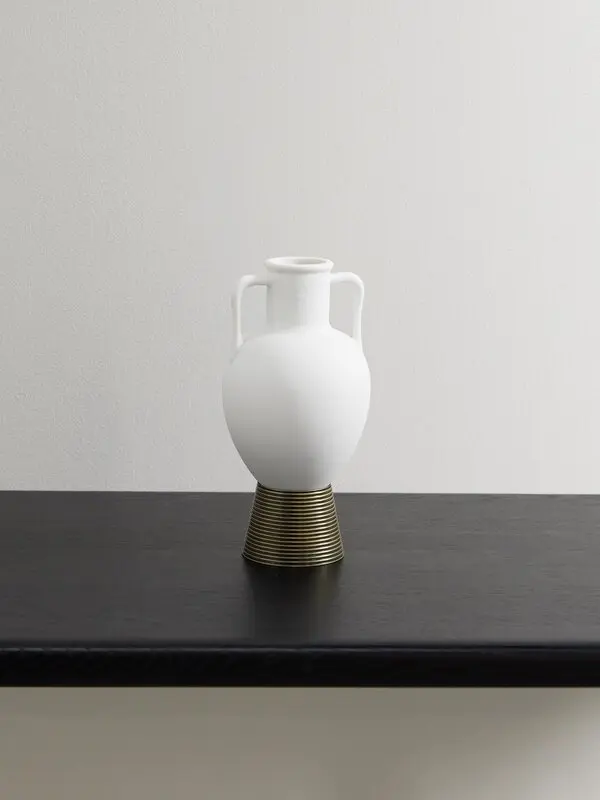 L'Objet Amphora Gold-tone And Porcelain Incense Holder