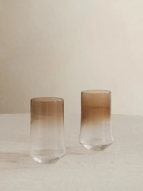 Brunello Cucinelli Set Of Two Murano Glass Tumblers - Neutrals