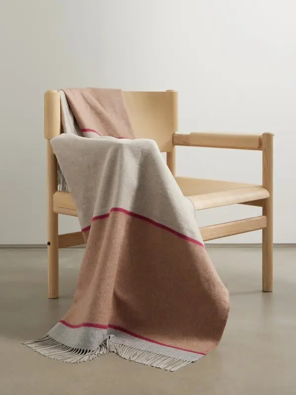 Brunello Cucinelli Fringed Color-block Silk Blanket - Neutrals