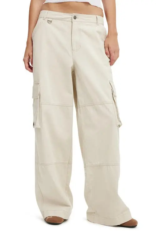 COTTON ON Benny Cargo Pant - Washed Ecru