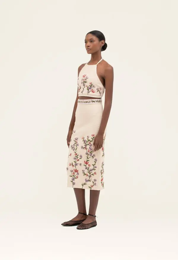 AURORA Chlorella Honeysuckle Midi Skirt