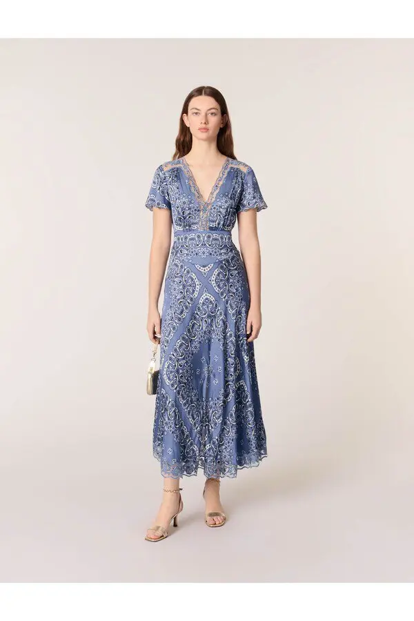 Maje Patterned Maxi Dress - Blue