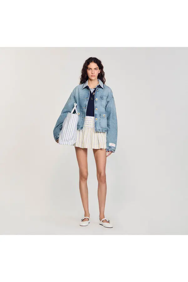 Sandro Denim Trucker Jacket - Blue
