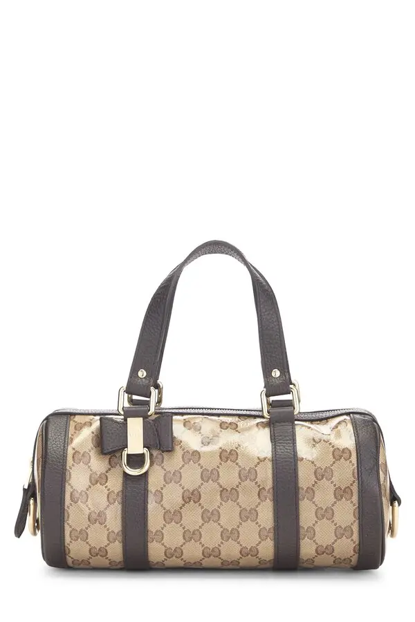 Gucci Gg Crystal Canvas Boston Handbag - Brown