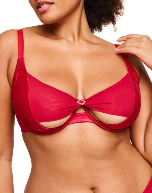 ADORE ME Libi Unlined Demi Bra - Dark Red