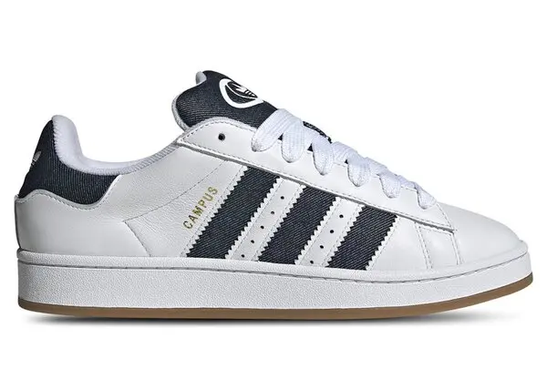 Adidas Campus 00s Denim Sneakers - Cloud White/night Indigo/gold Metallic