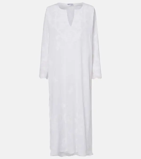 JULIET DUNN Embroidered Cotton Kaftan - White