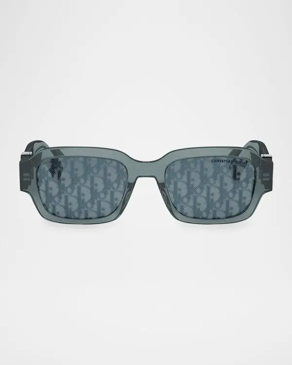Dior Oblique Rectangle Sunglasses - Shiny Blueblu Mirror