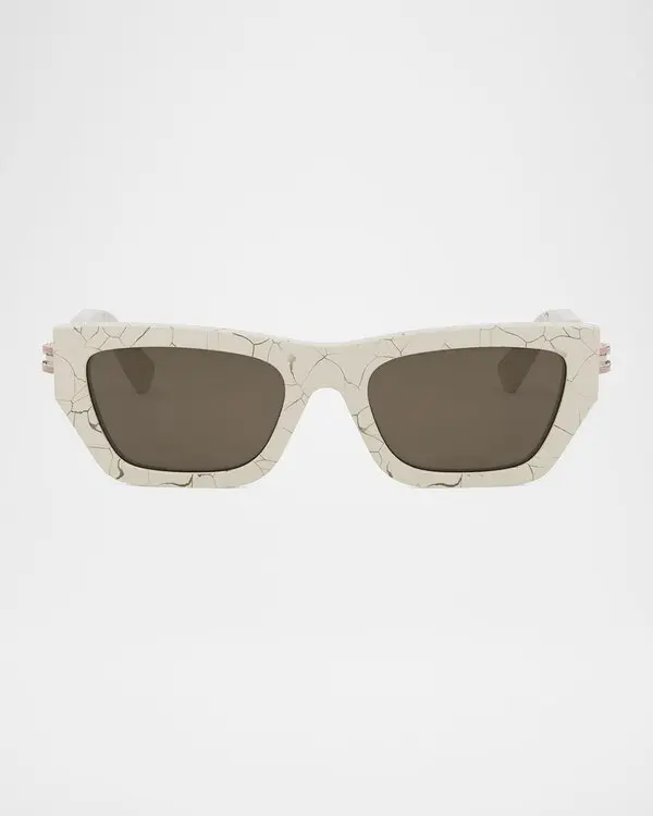 BVLGARI B.zero1 Rectangle Sunglasses - Whiteotherbrown