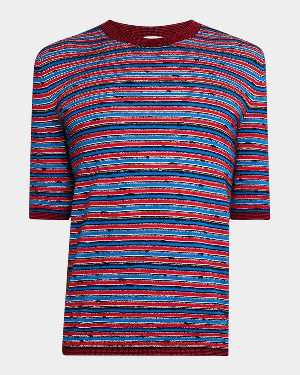 Bottega Veneta Irregular Stripe T-shirt - Oceano/oce
