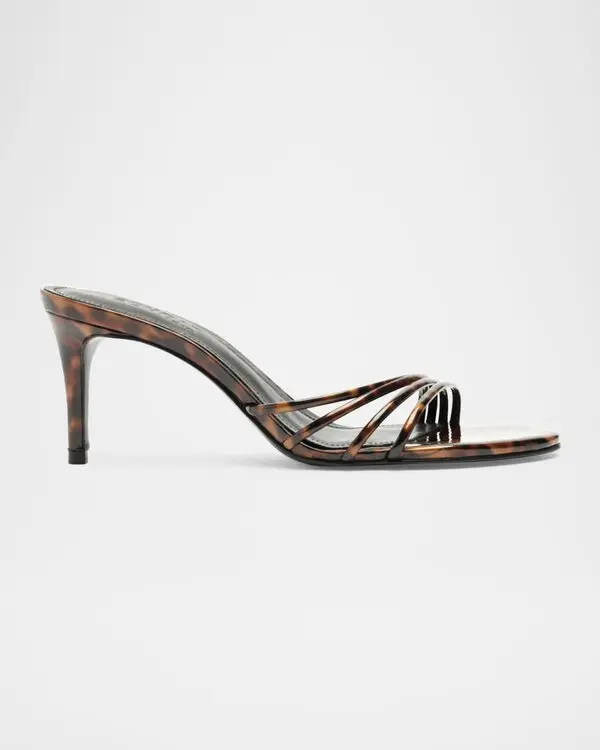 Schutz Inez Strappy Tortoise Slide Sandals - Brown