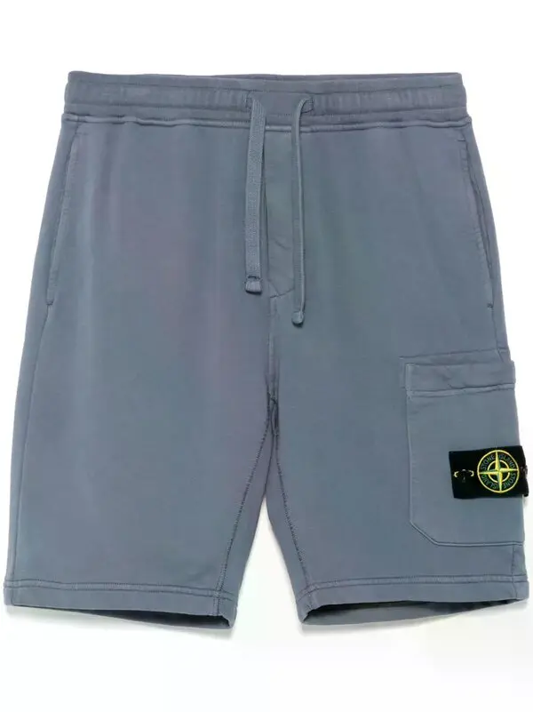 Stone Island Garment-dyed Jersey Shorts - Blue