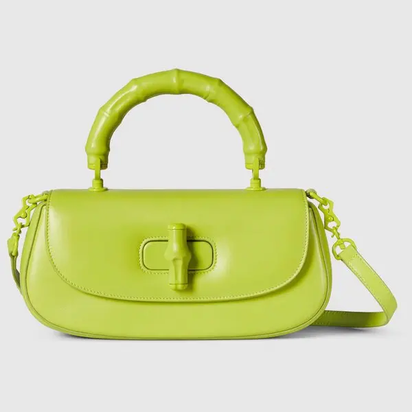 Gucci Bamboo Diva Medium Top Handle Bag - Green